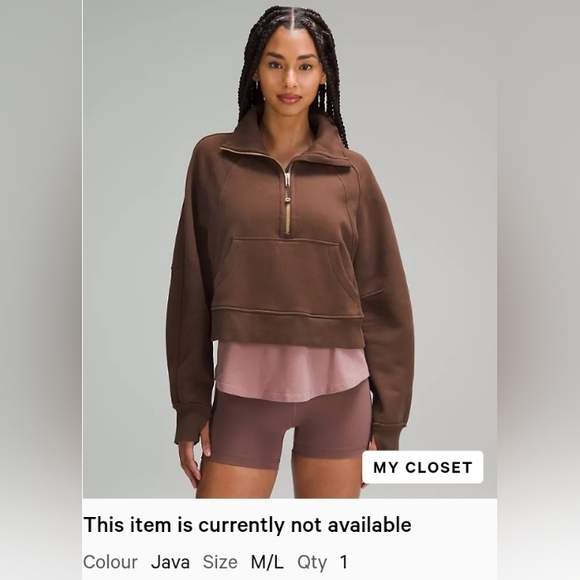 lululemon athletica | Tops | Java Scuba Oversized Funnel Neck Ml | Poshmark